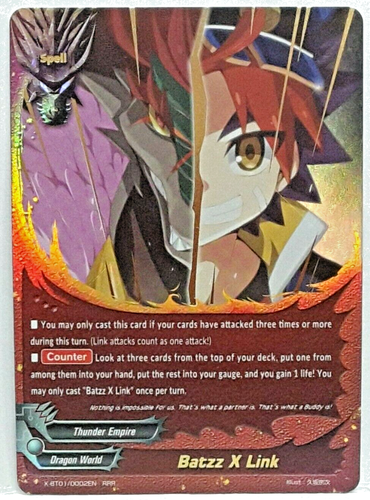 Bushiroad Future Card Buddyfight Batzz X Link X-BT01/0002EN RRR Dragon ...