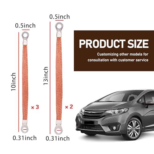 Pack-5 Car Engine Grounding Strap Kit, Copper Braided Flexible Cable | eBay