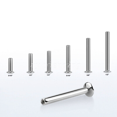 1PC 16G 3mm Curved Base Steel Internally Threaded Replacement Labret ...