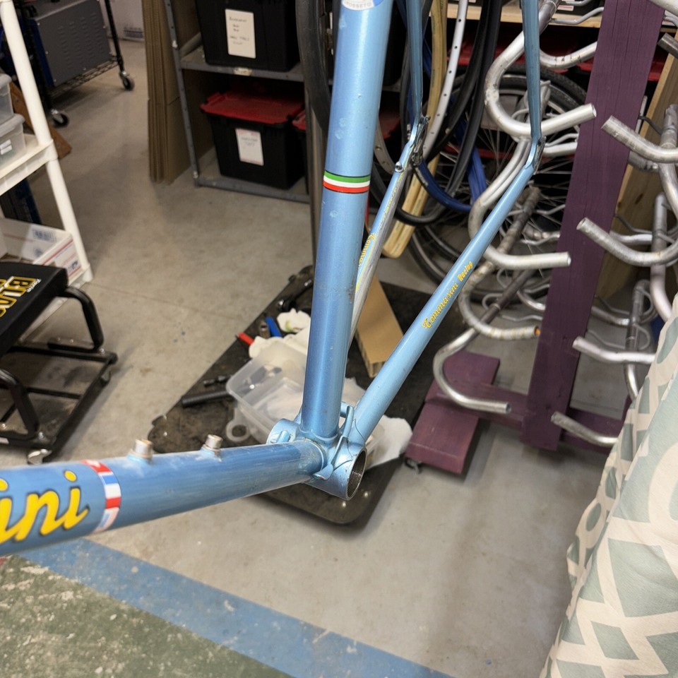 TOMMASINI STEEL FRAME VINTAGE ROAD RACING BICYCLE LUGED CAMPAGNOLO 58cm ...