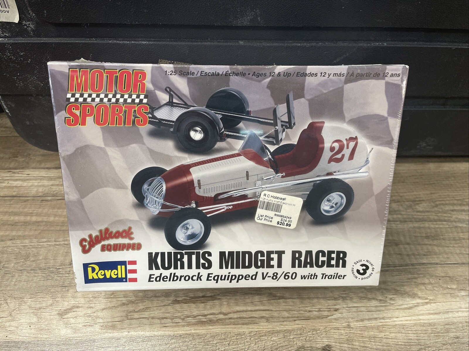 Revell+Kurtis+Midget+Racer+Edelbrock+W%2F+Trailer+Model+Car+Kit+1+25 ...