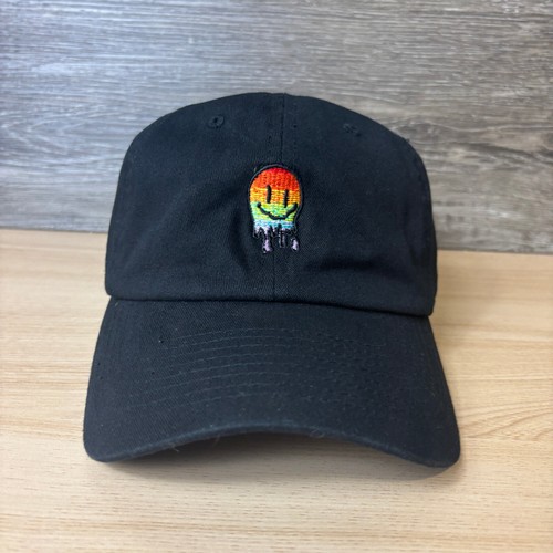 Mighty Fine Hat Cap Strap Back Womens Black Melting Face Rainbow | eBay