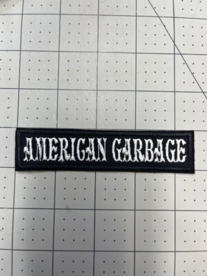 AMERICAN GARBAGE 4.5" x 1" motorcycle patches for vests iron/sew one | eBay
