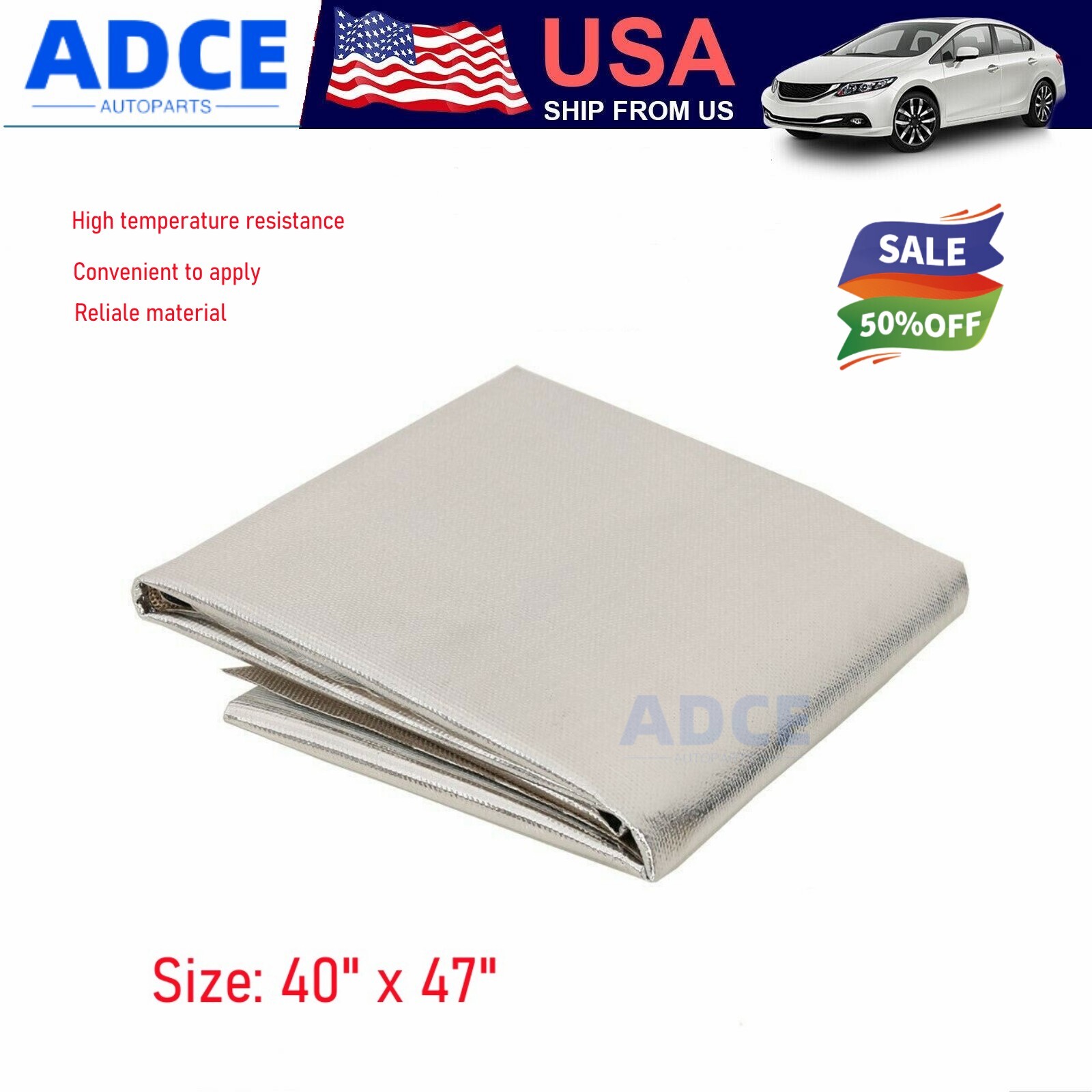 High Temperature Header/Exhaust Wrap Heat Aluminized Shielding Mat 40 ...