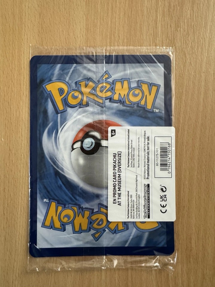 Pikachu at the Museum Jumbo Sealed Promo Pokemon Card Oversized Natural ...