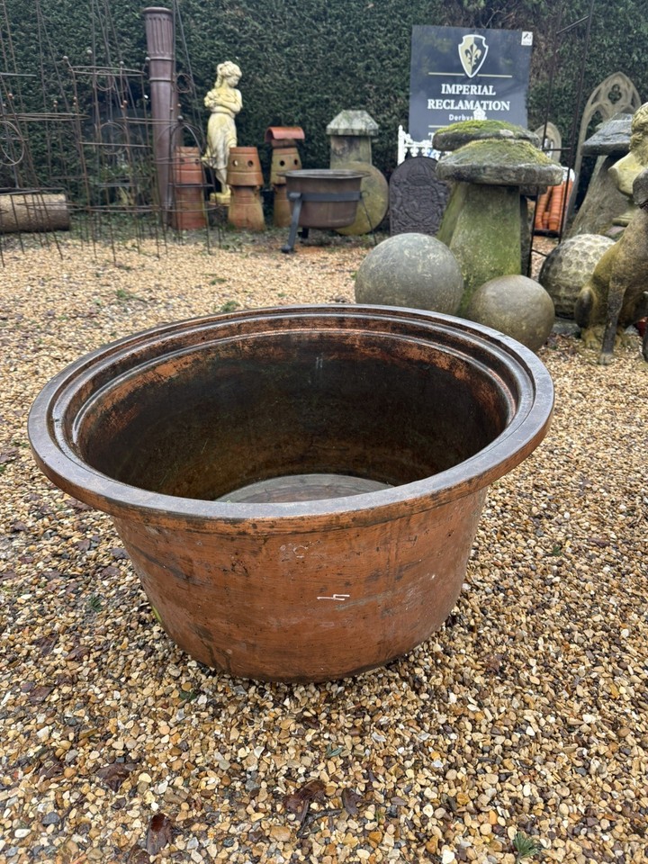 Large Victorian Copper Bowl Planter 19th Century Copper 720mm | eBay UK