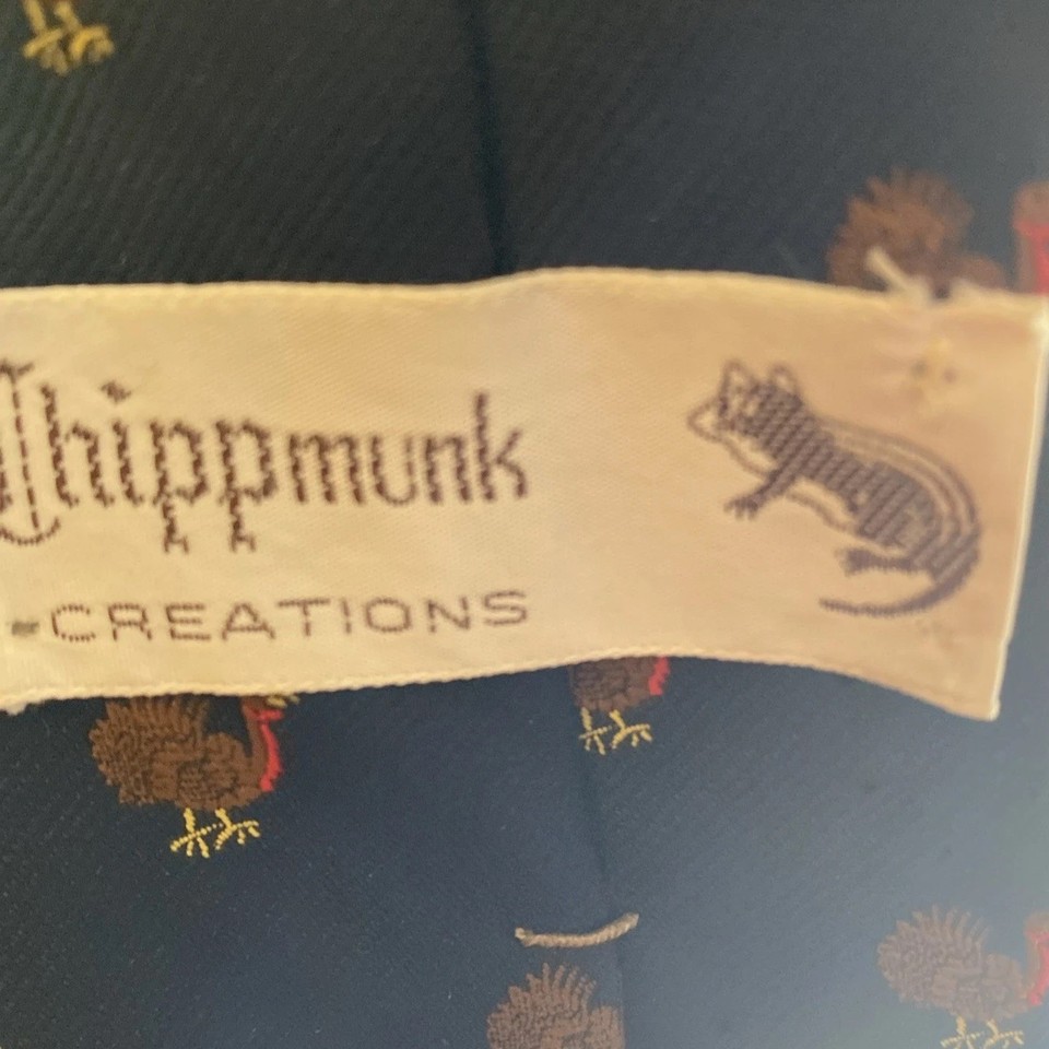 Chipmunk Creations Tie Mens One Size Blue Brown & Red Novelty Neckwear ...