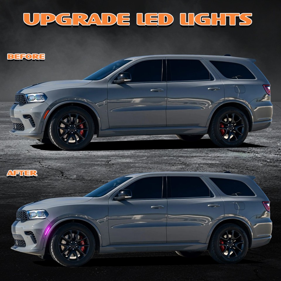 For 2021-2025 Dodge Durango Dynamic 2PCS Front Bumper LED Side Marker ...