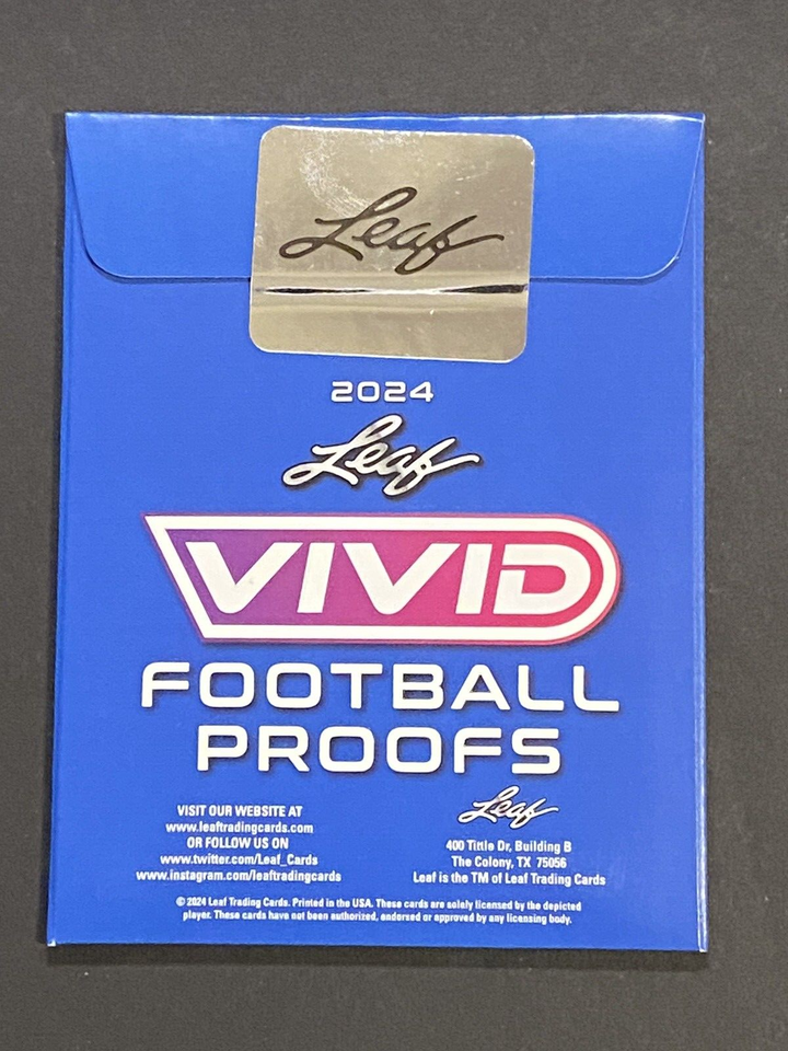 2024 Leaf Vivid Football Proofs Pack 1/1 proof card per pack | eBay