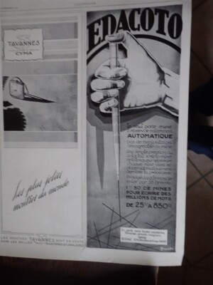 montre TAVANNES CYMA + porte mine EDACOTO par FROCK pub papier ...