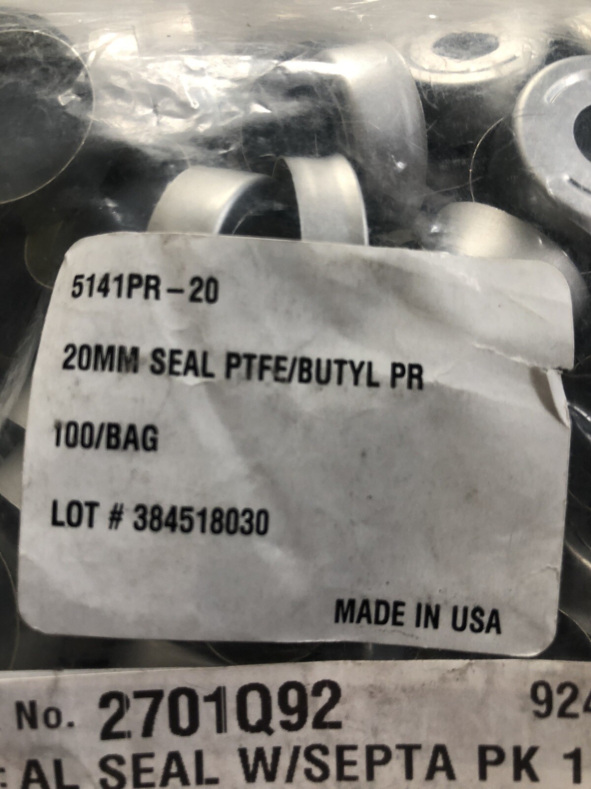 100JG Finneran 5141PR-20 Aluminum Seal with 0.131" PTFE/Molded Gray ...