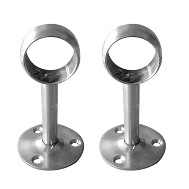 2Pcs Stainless-Steel Ceiling Mount Bracket Closet Rail End Flange ...
