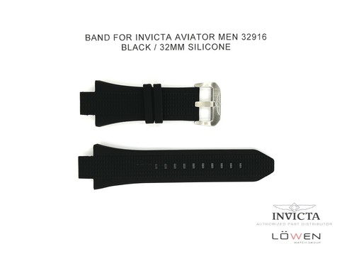 Authentic Invicta Aviator Men 32916 Black Silicone 32mm Watch Band | eBay