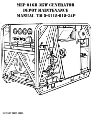 Mep 016B 3Kw Generator Depot Maintenance Manual Tm 5-6115-615-24P ...