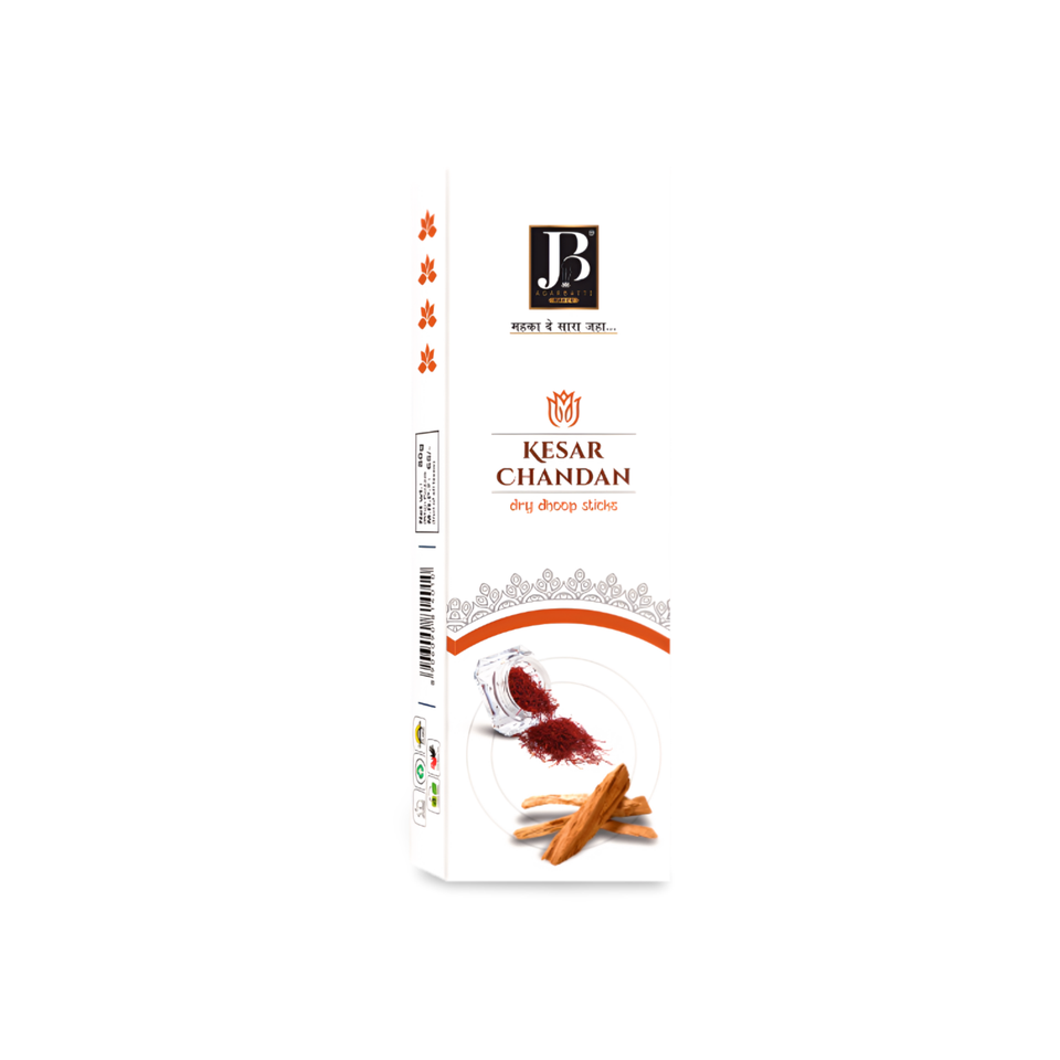 KESAR CHANDAN 6inch (20sticks) Premium Dhoop Sticks - JB Incense Sticks ...