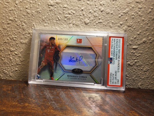 Kingsley Coman PSA 10 Auto 10 - /100 ~ 2021-22 Topps Tier1 Matchwinner ...