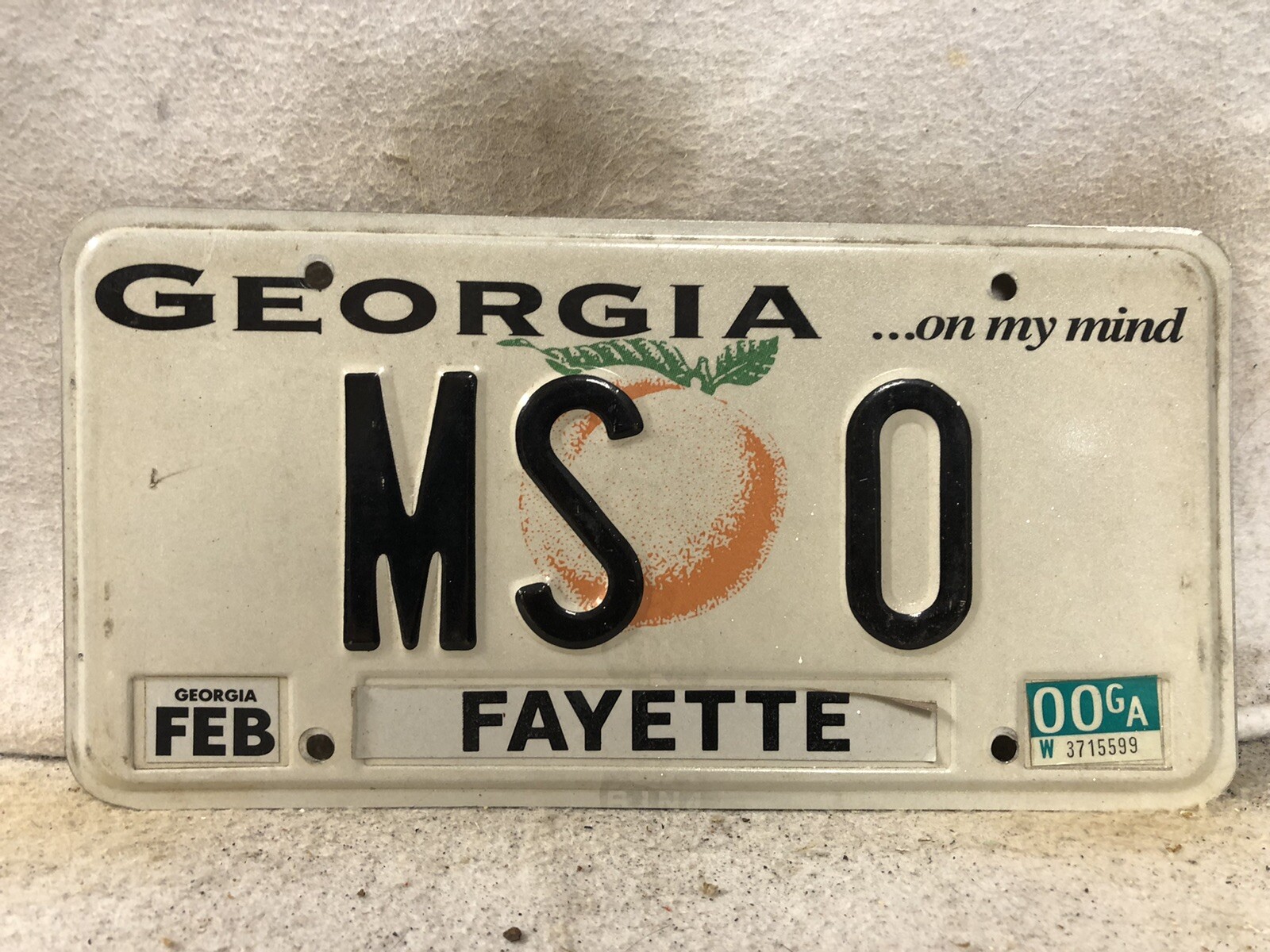 2000 Georgia Vanity License Plate “MS O” | eBay