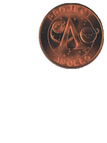 1 1/2" APOLLO 11 Mission Commemorative Copper Coin 1969 ORIGINAL First ...