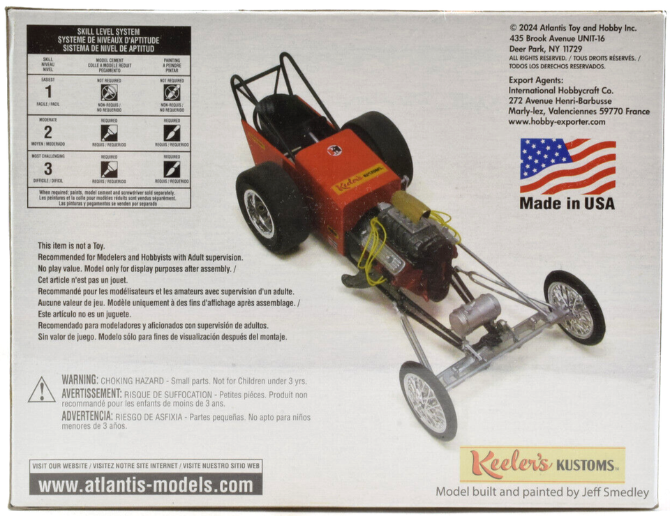 Atlantis Keelers Kustoms Kent Fuller Dragster 1:25 Scale Model Car Kit ...