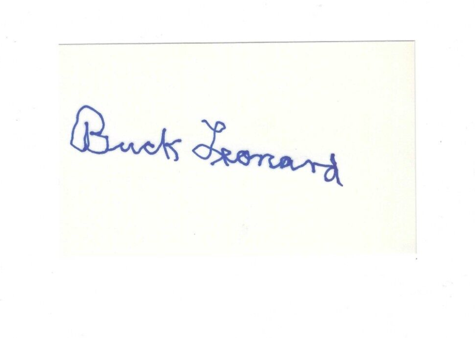 Autographed Signed BUCK LEONARD HOF 3x5 Index Card - w/COA | eBay