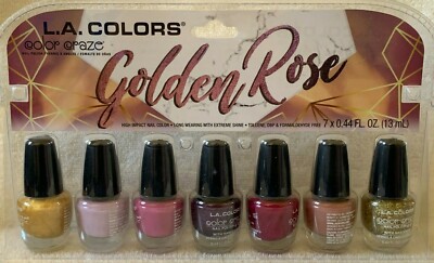 L.A. Colors Color Craze***GOLDEN ROSE***High Impact Nail Color Set/7 ...