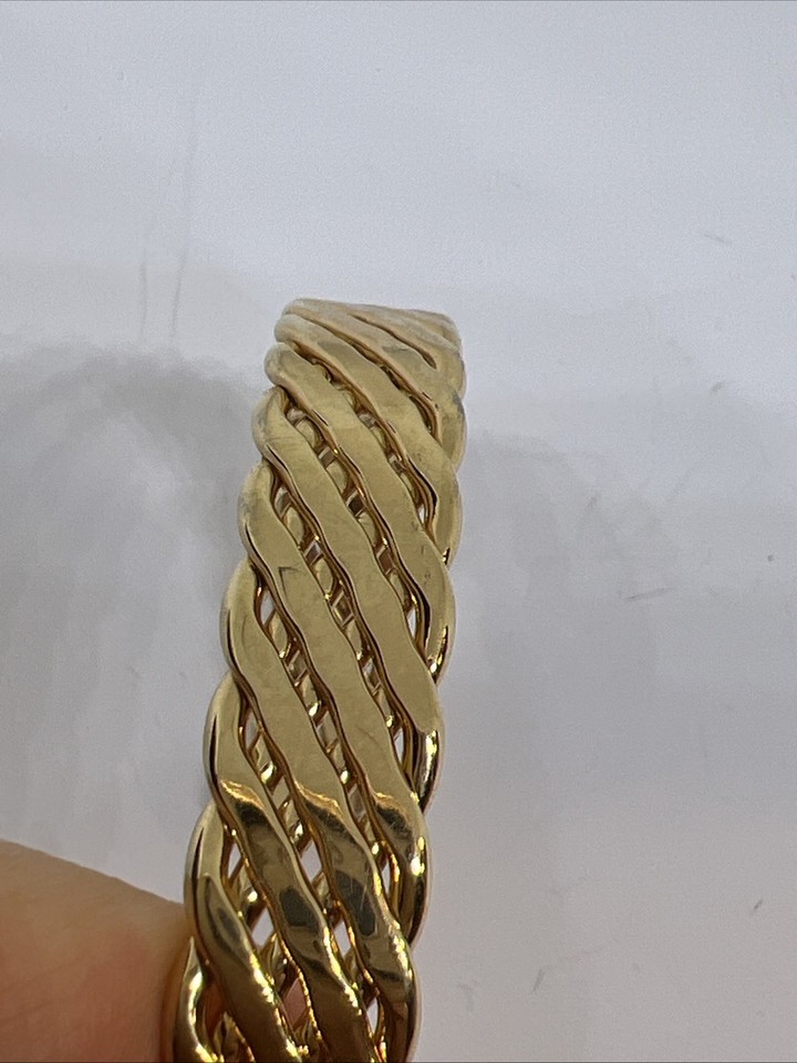 Vintage Signed Monet Gold Tone Cuff Bracelet 8891 | eBay