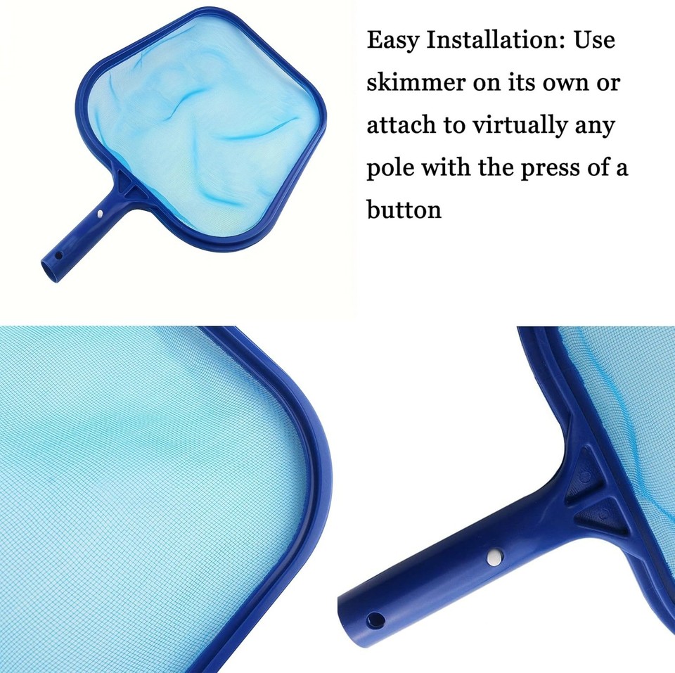 Handheld Pool Skimmer Leaf Rake Net Cleaning Swimming Pool Fine Mesh ...