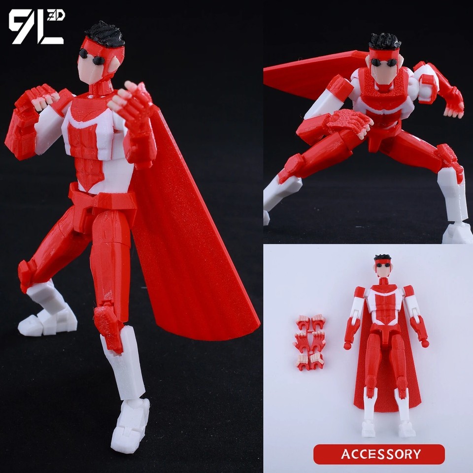 9L3D Lucky 13 Invincible Boy Eve Omni Action Figure 3D Printed Anime ...