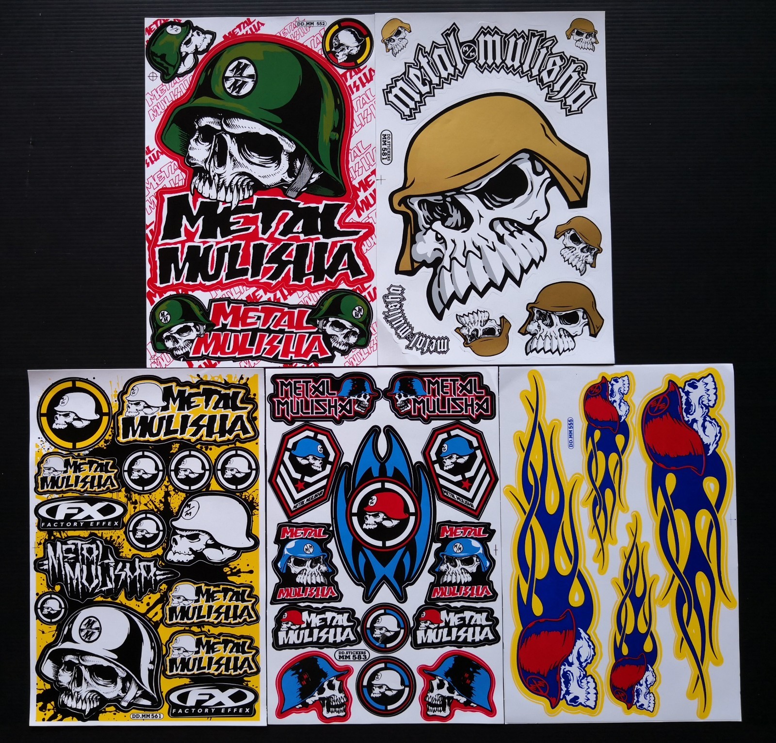 Metal Mulisha Sheets Stickers | 5 Pieces | Motorcycle ATV Racing Dirt ...