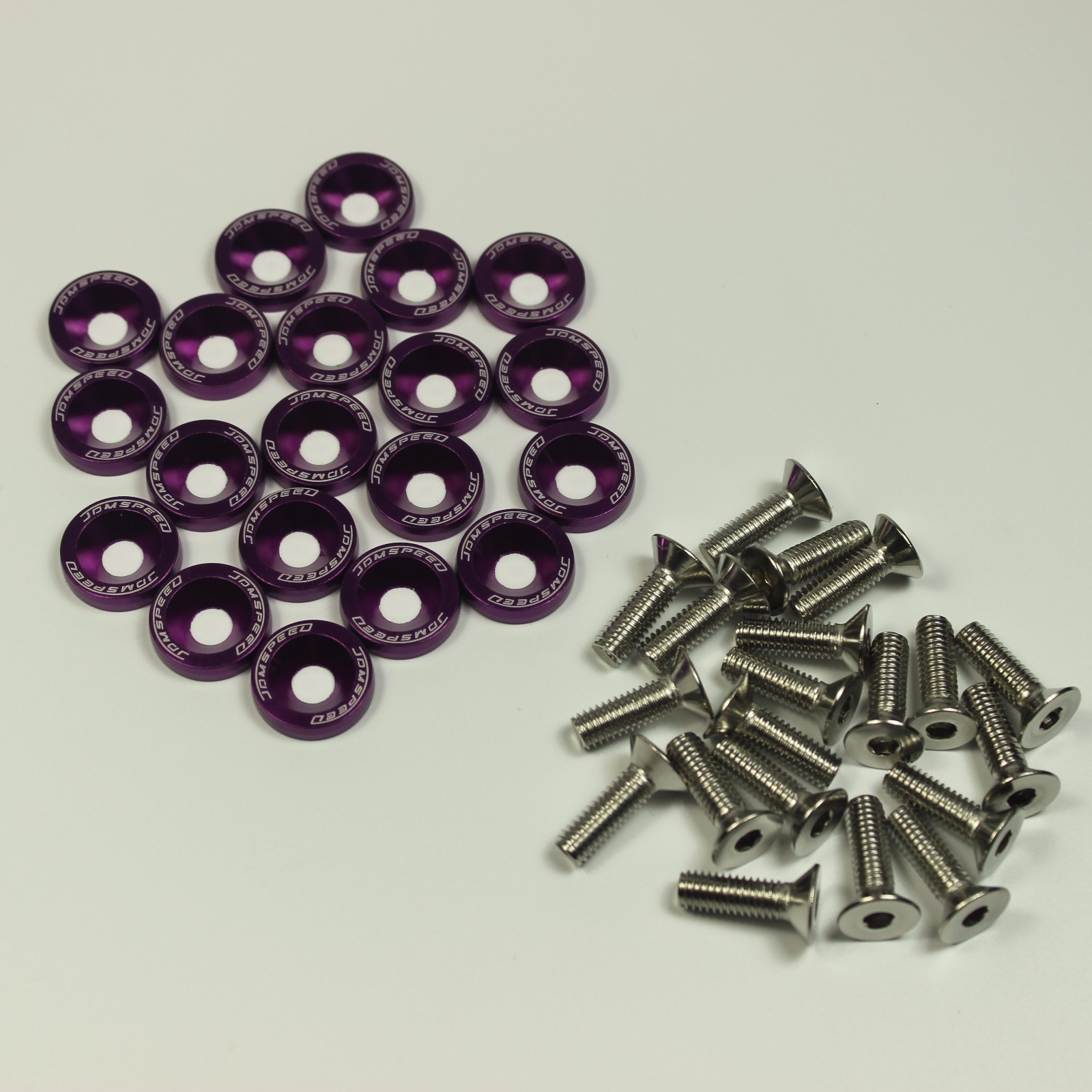 20PCS Purple Billet Aluminum Fender Bumper Washer Bolts Engine Bay ...