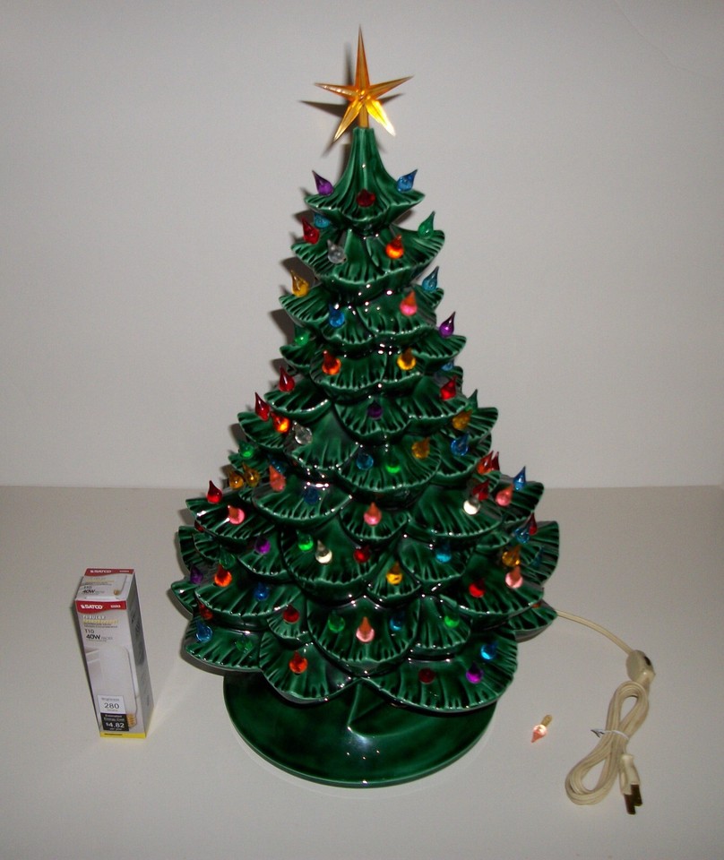 Vintage ARNEL'S 18" Ceramic Christmas Tree With Musical Base Plays Jingle Bells! | eBay