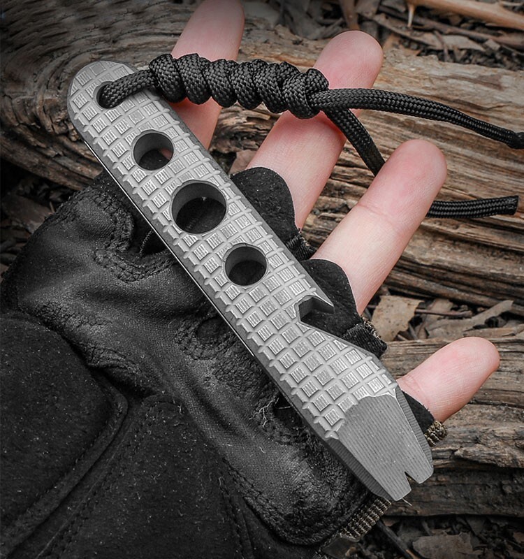 Titanium Pocket Pry Bar Crowbar EDC Bottle Opener Portable Outdoor ...