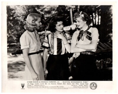 Having a Wonderful Time 1938 Lobby Card Ginger Rogers Lucille Ball Peg ...