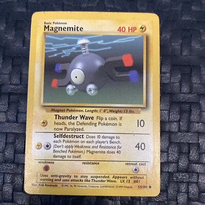 Pokémon TCG Magnemite Base Set 53/102 Regular Common | eBay