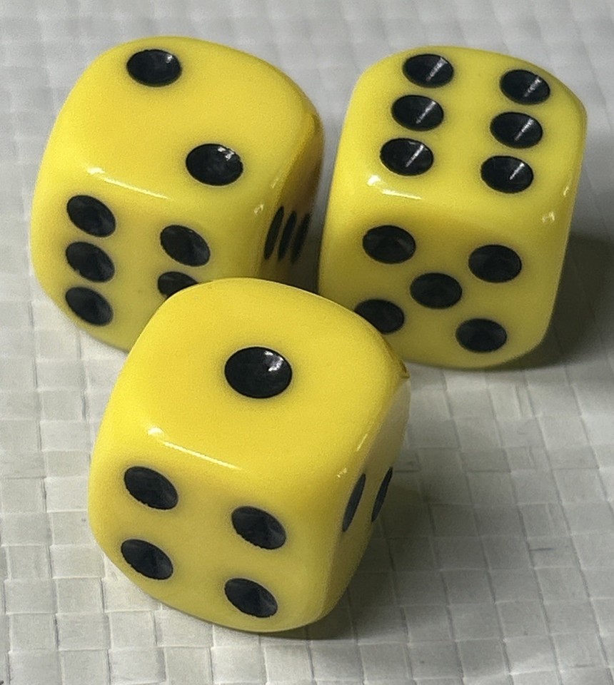 PAC-MAN The Board Game Yellow Dice Set of 3 Replacement | eBay