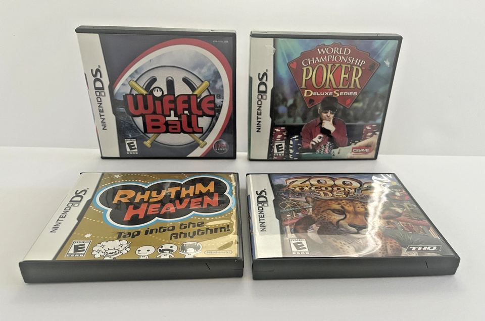 Nintendo DS Game Case & CIB Game Lot Rhythm Heaven Wiffle Ball Poker ...
