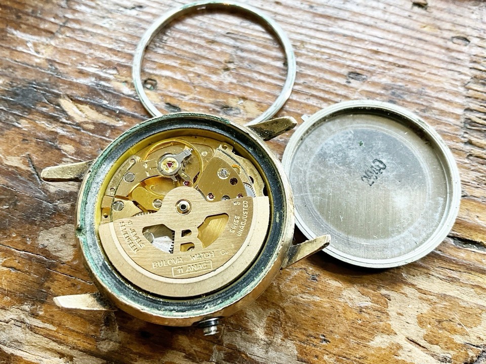 Vintage BULOVA SEA KING AUTOMATIC 11 ANAC WATCH 17J AS IS for Parts ...