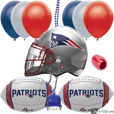 New England Patriots Football Helmet Balloon Party 10pc Pack 11pc ...