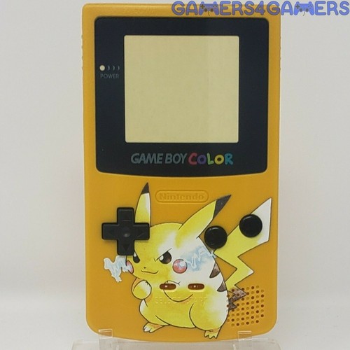 Pokemon Yellow Pikachu Gameboy Color complete handheld custom housing ...