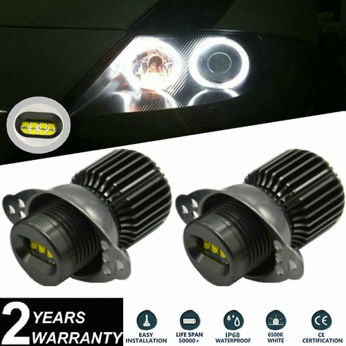 2x 80W E90 E91 LCI 2008-2011 LED Angel Eyes Upgrade Halo Ring Bulbs Kit ...
