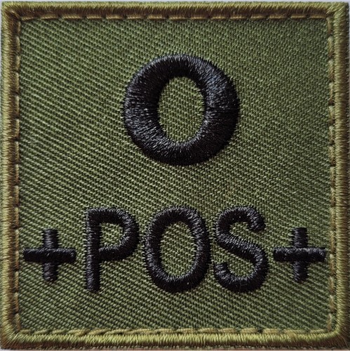 Patch O + Khaki With Scratch Group Blood Rhesus O Pos Positive Badge ...