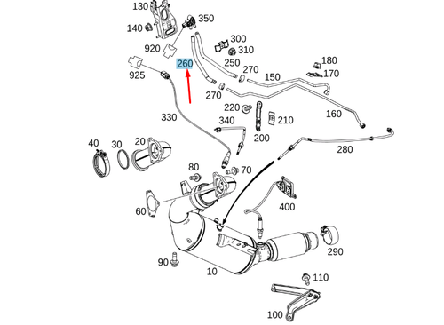 MB SPRINTER W907 Exhaust Delivery Lines Molded Hose A9074930100 | eBay