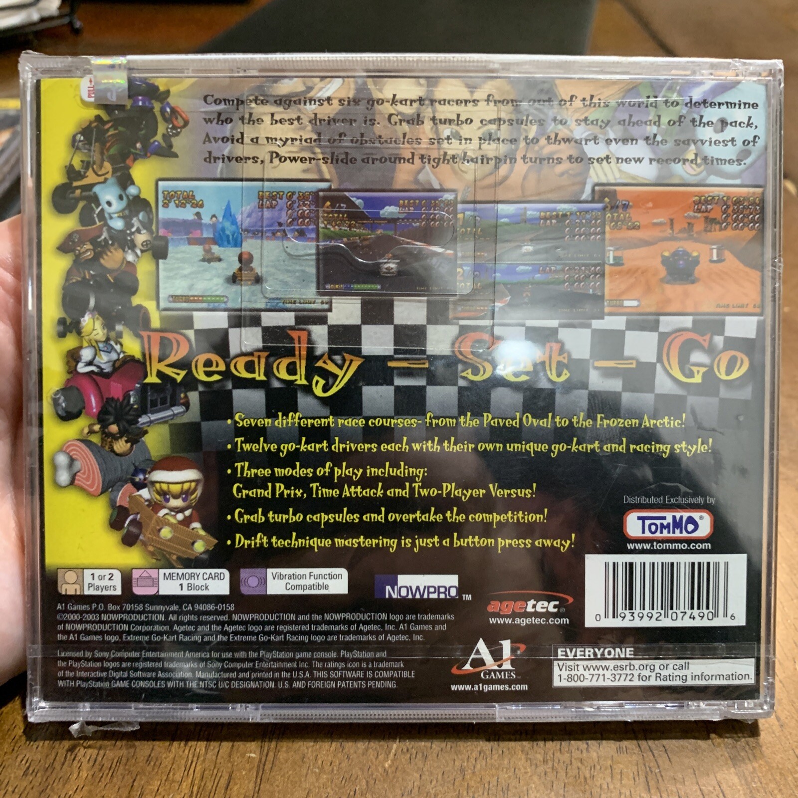 New Extreme GO-KART RACING Playstation 1 (PS1) agetec -TOMMO -Black ...