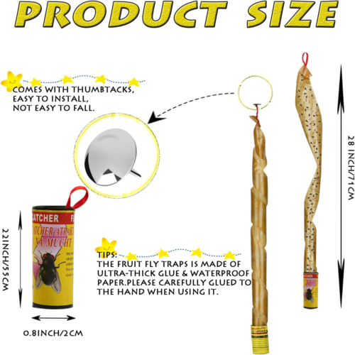 16 Rolls Fly Sticky Trap Paper Insect Bug Catcher Strip Fly Sticker Non ...