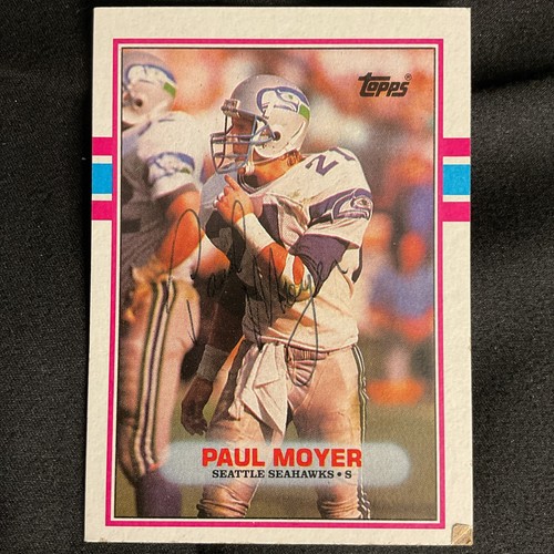 Paul Moyer 187 Topps 1989 NFL Football Card RC Signed Auto VTG ...