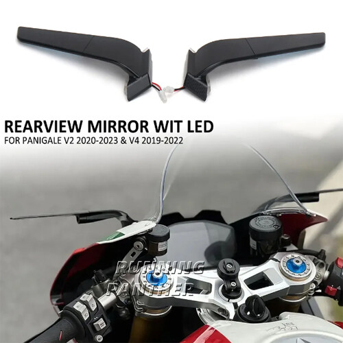 Motorcycle Rear View Mirrors With LED Turn Signals For Ducati Panigale ...
