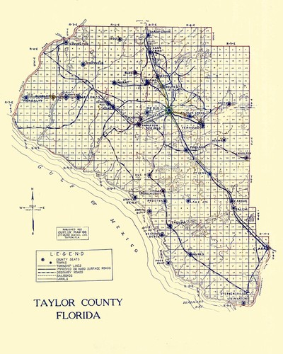 1922 Map of Taylor County Florida | eBay