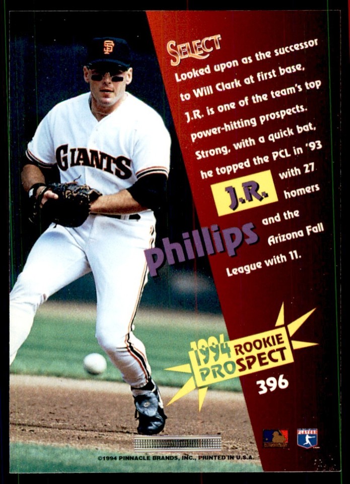 1994 Select J.R. Phillips San Francisco Giants #396 | eBay