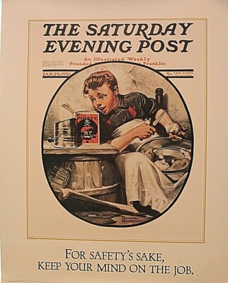 Norman Rockwell Poster With Saying "For Safety's Sake...." 22x17 | eBay