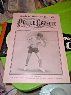 February 5th 1910 Police Gazette Magazine Ad Wolgast Boxer Phin Gould ...